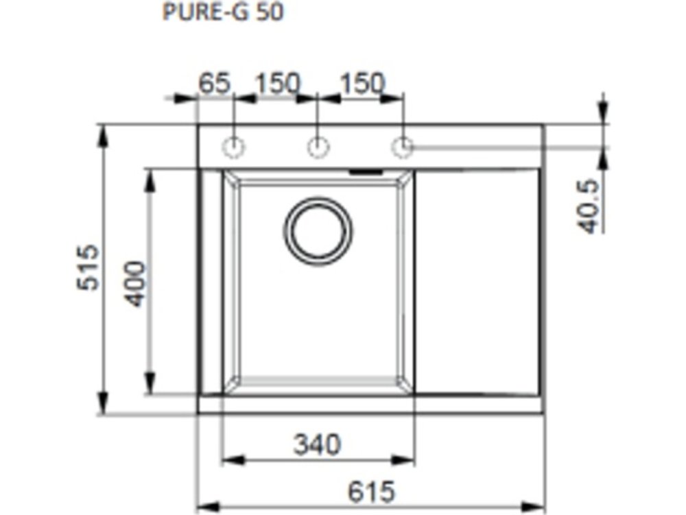 Granitový dřez Alveus Pure-G 50 QC L čierný A91 | Svet-drezov.sk